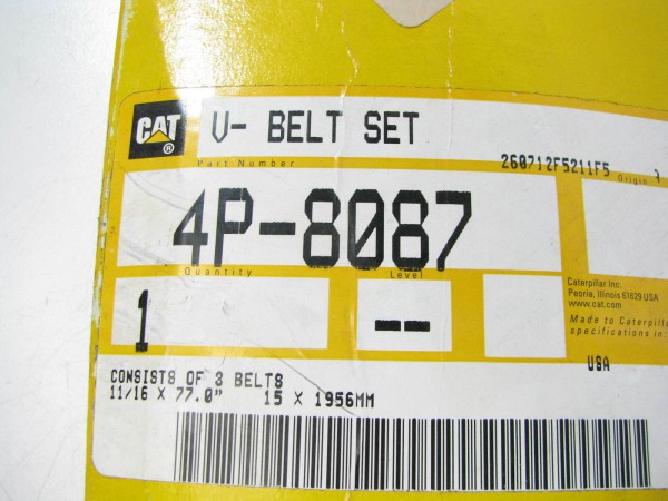 4P-8087: V-BELT SET -INCLUDES 3-BELTS, FAN DRIVE | Novi Group