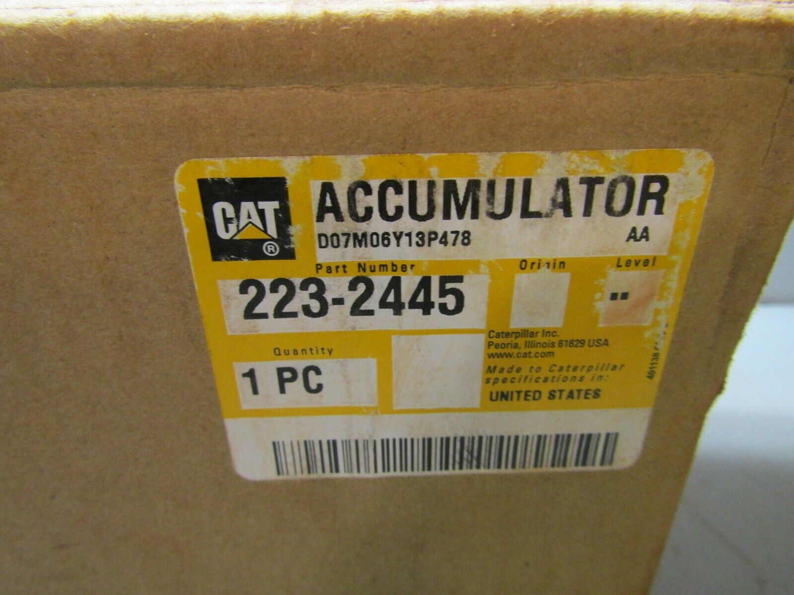 223-2445: ACCUMULATOR GP-HYDRAULIC -UNCHARGED | Novi Group